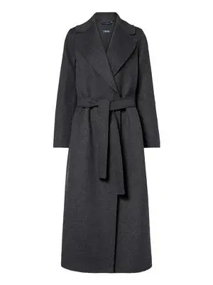 Max Mara Poldo Virgin Wool Wrap Coat - Grey