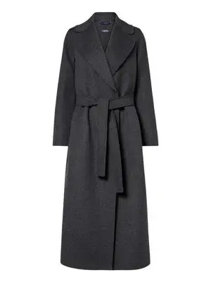 Max Mara Poldo Virgin Wool Wrap Coat - Grey