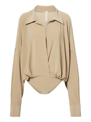 Norma Kamali Oversized Bodysuit - Beige