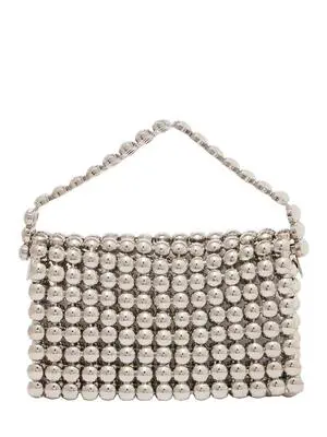 AQUAZZURA Cosmic Small Beaded Shoulder Bag - Silver