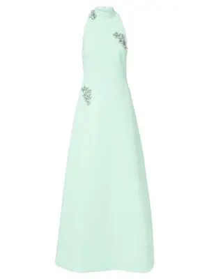 Safiyaa Priscilla Embellished Crêpe Gown - Green