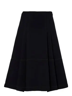 Marni Tiered Cotton-blend Midi Skirt - Black