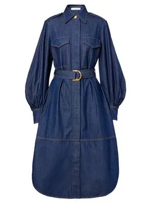Zimmermann Denim Midi Shirt Dress - Blue