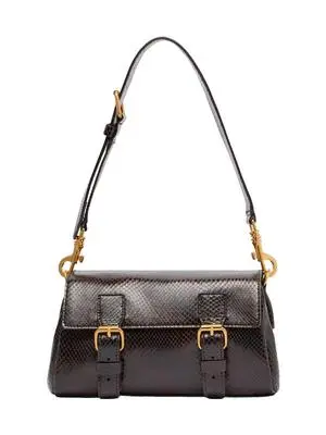 Dries Van Noten Croc-effect Leather Shoulder Bag - Brown