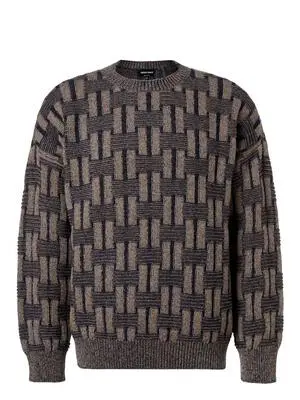 Giorgio Armani Basketweave-knit Camel Hair Sweater - Brown