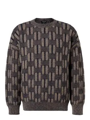 Giorgio Armani Basketweave-knit Camel Hair Sweater - Brown