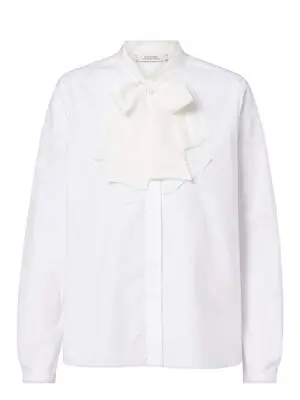 Dorothee Schumacher Cotton-blend Poplin Blouse With Bow Detail - White