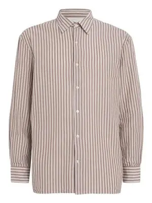 Officine Générale Cotton Stripe Gad Shirt - White