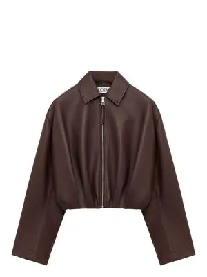 Loewe Lambskin Draped Jacket - Brown