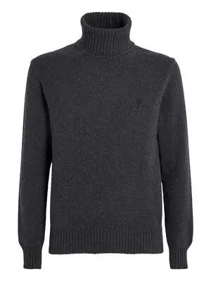 Ami Cashmere-wool Rollneck Sweater - Black