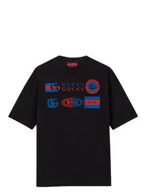 Gucci Printed Cotton Jersey T-shirt - Black