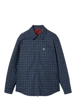 Gucci Wool Flannel Zip Jacket With Embroidery - Blue