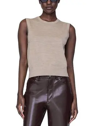 ANINE BING Moni Crop Tank Top Taupe