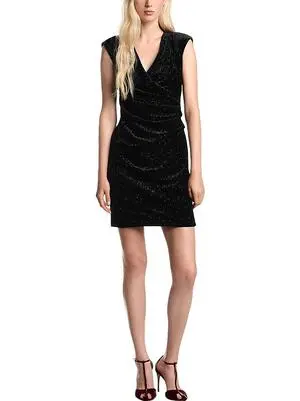 Emporio Armani Sparkle Draped Dress - Solid Black