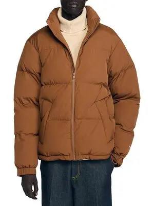 Sandro Puffer Jacket - Cognac