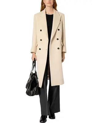 Gerard Darel Moira Double Breasted Coat Natural