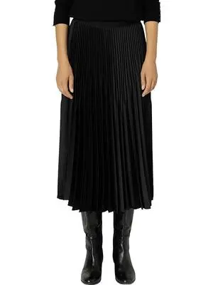 Gerard Darel Bahira Pleated Midi Skirt Black
