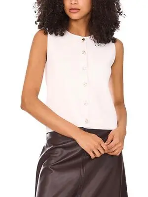 Vince Camuto Sleeveless Button-up Top - New Ivory