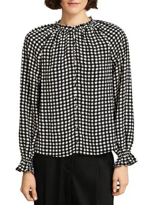 HOBBS LONDON Hewlett Ruffled Cuff Blouse - Black Cream