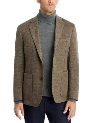 Bloomingdale'S Wool Jersey Unstructured Regular Fit Sport Coat - Heather Brown