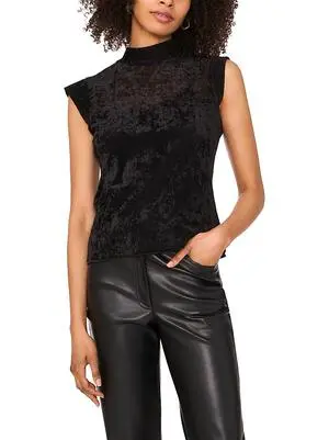Vince Camuto Sleeveless Mock Neck Top - Rich Black