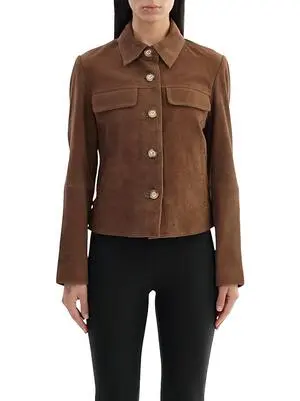 LAMARQUE Jolene Suede Jacket - Brown