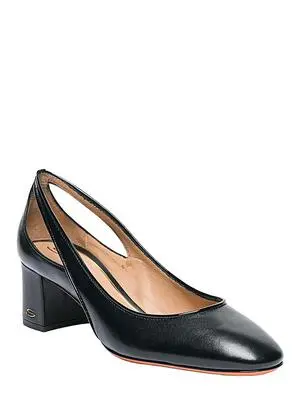 Santoni Leather Mid-heel Pump - Black
