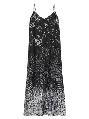 REISS Printed Slip Dress - Navy