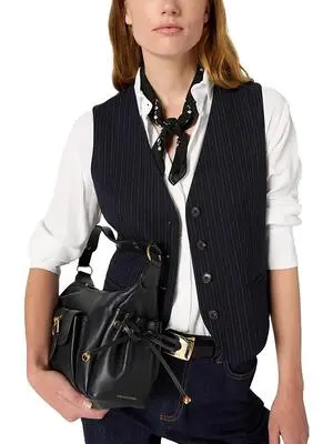 Gerard Darel Nelia Pinstriped Vest - Navy