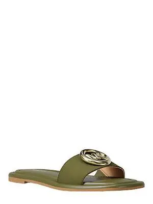 Michael Kors Milan Suede Slide Sandal - Green