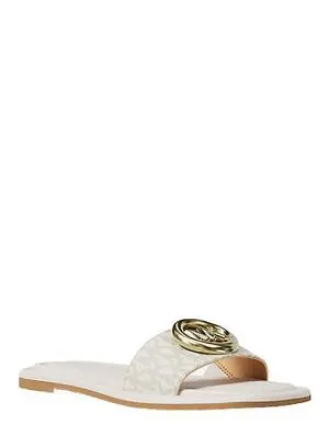 Michael Kors Milan Signature Logo Slide Sandal - Natural