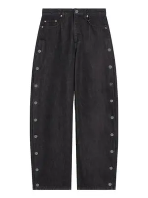 Max Mara Button-detailed Wide-leg Jeans - Black