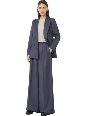 Max Mara Wool Wide-leg Trousers - Ultramarine
