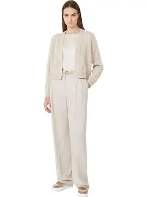 Max Mara Cable-knit Wool And Cashmere Cardigan - Beige