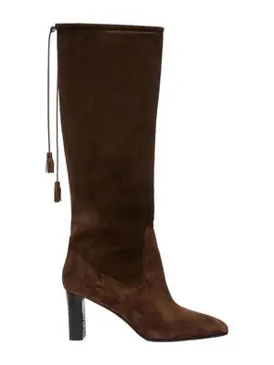 Max Mara Soft Suede High Boots - Dark Brown