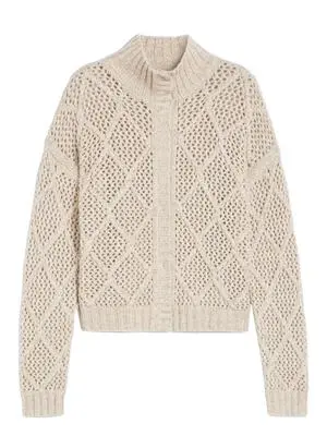 Max Mara Sequinned Wool And Cashmere Cardigan - Beige