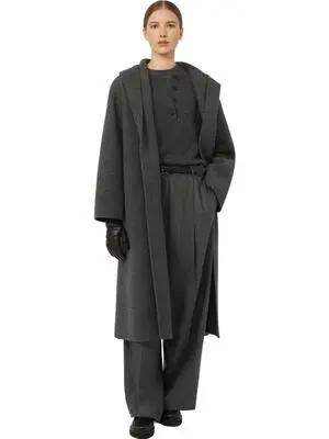 Max Mara Cashmere And Wool Hooded Coat - Medium Grey