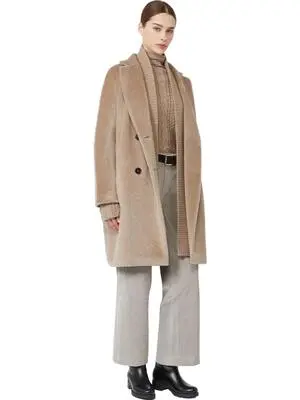 Max Mara Wool And Alpaca Midi Coat Moss Green
