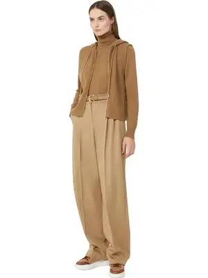 Max Mara Wool And Cashmere Hooded Gilet - Camel