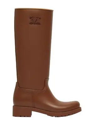 Max Mara Knee-high Rubber Boots - Amber Brown