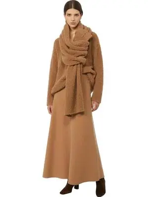Max Mara Bouclé Silk V-Neck Jumper Camel