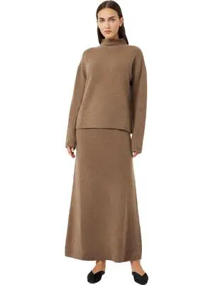 Max Mara Stretch Cashmere Plain-knit Maxi Skirt - Turtledove