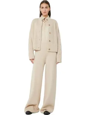 Max Mara Wool And Cashmere Knit Trousers - Beige