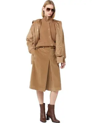Max Mara Velvet Culottes Skirt - Camel