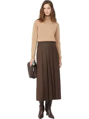 Max Mara Wool And Silk Knit Turtleneck - Camel
