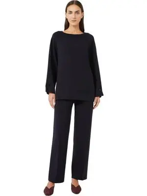 Max Mara Oversized Jumper In Wool And Viscose Yarn - Navy