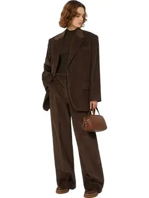 Max Mara Wide-leg Corduroy Trousers - Chocolate