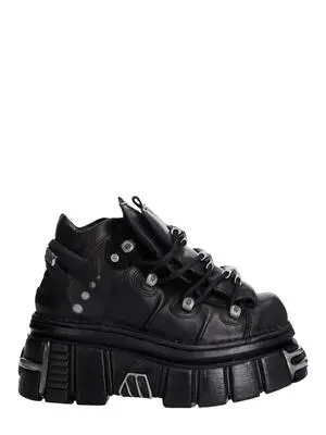 NEW ROCK Lace-up Platform Sneakers - Black
