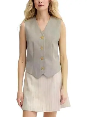 BY MALENE BIRGER Occa Buttoned Sleeveless Vest - Grey