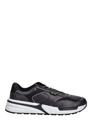 Emporio Armani Panelled Sneakers - Black